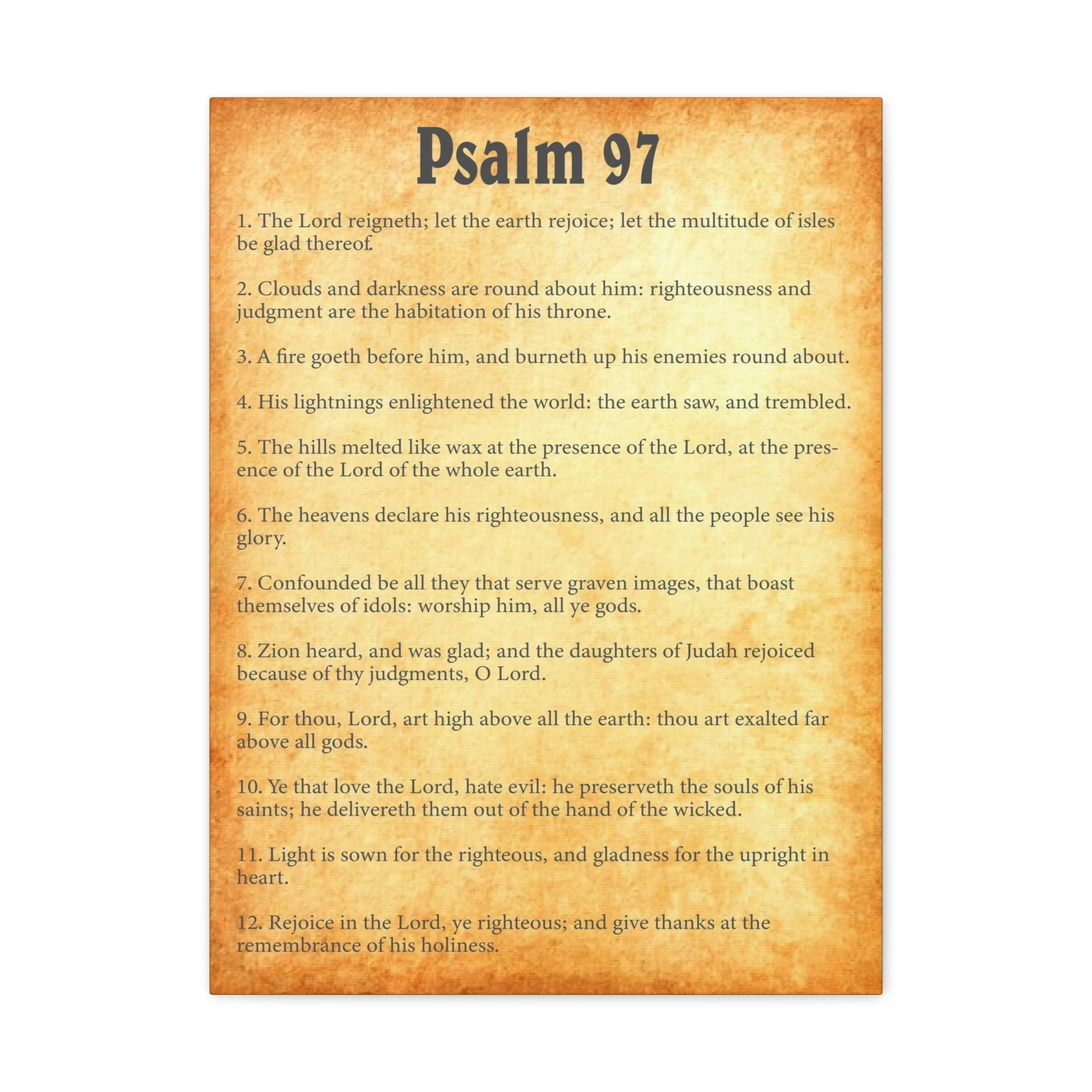 Scripture Walls Psalm 97 Chapter Gold Bible Canvas Christian Wall Art ...
