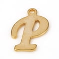 201 Stainless Steel Pendants Laser Cut Letter Golden Letter.P: 14x10x1 ...