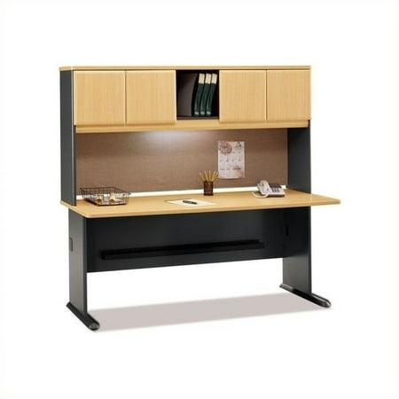 Bush Business Furniture Series A 72" Computer Desk with Hutch in Beech ...
