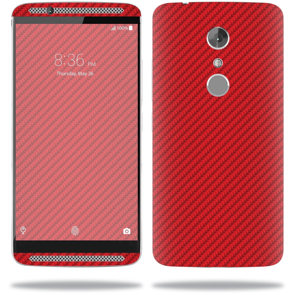 Skin Decal Wrap Compatible With ZTE Axon 7 Sticker Design Red Carbon ...