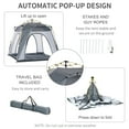 Outsunny Camping Tents 4 Person Pop Up Tent w/ Windows, Doors, Gray ...