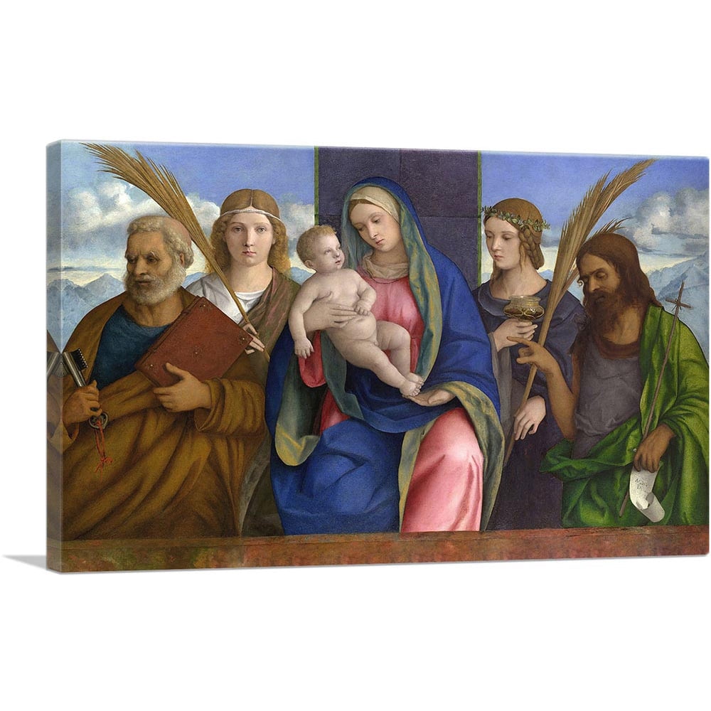 ARTCANVAS Madonna And Child With Saints Canvas Art Print by Giovanni ...