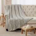 Home Soft Things Oversized Derby Double Sided Fauxfur Throw Silver ...