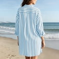 Efsteb Mini Dresses for women Striped V-Neck Roll-Up 3/4 Sleeve Casual ...