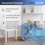 Lasko 20" Cool Colors 3-Speed Box Fan with Weather-Resistant Motor ...