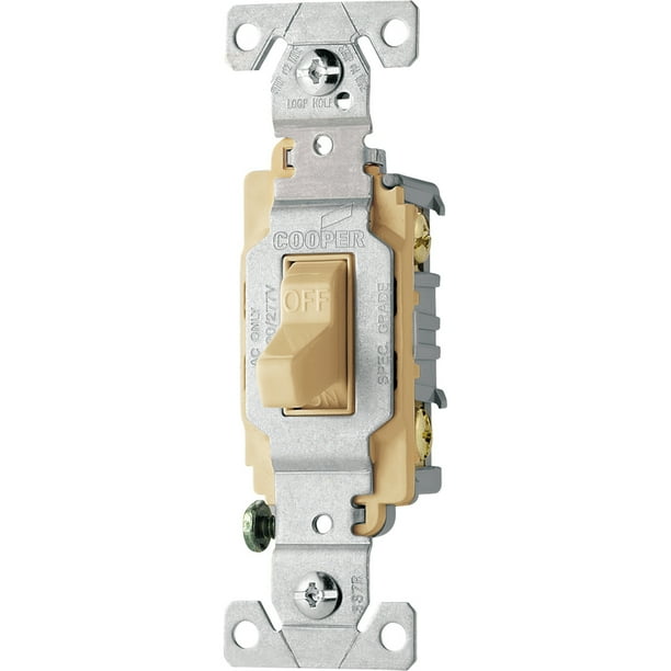 Cooper CS115V Ivory Single Pole Toggle Light Switch 15A (Pack of 10 ...