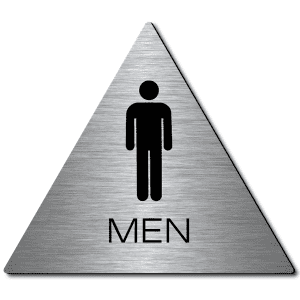 California MEN Restroom Door Sign-Steel / Black (2 Units) - Walmart.com
