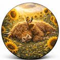 Lotusprint LLC 2D Print Highland Cow Sunflower Spare Tire Cover Without ...