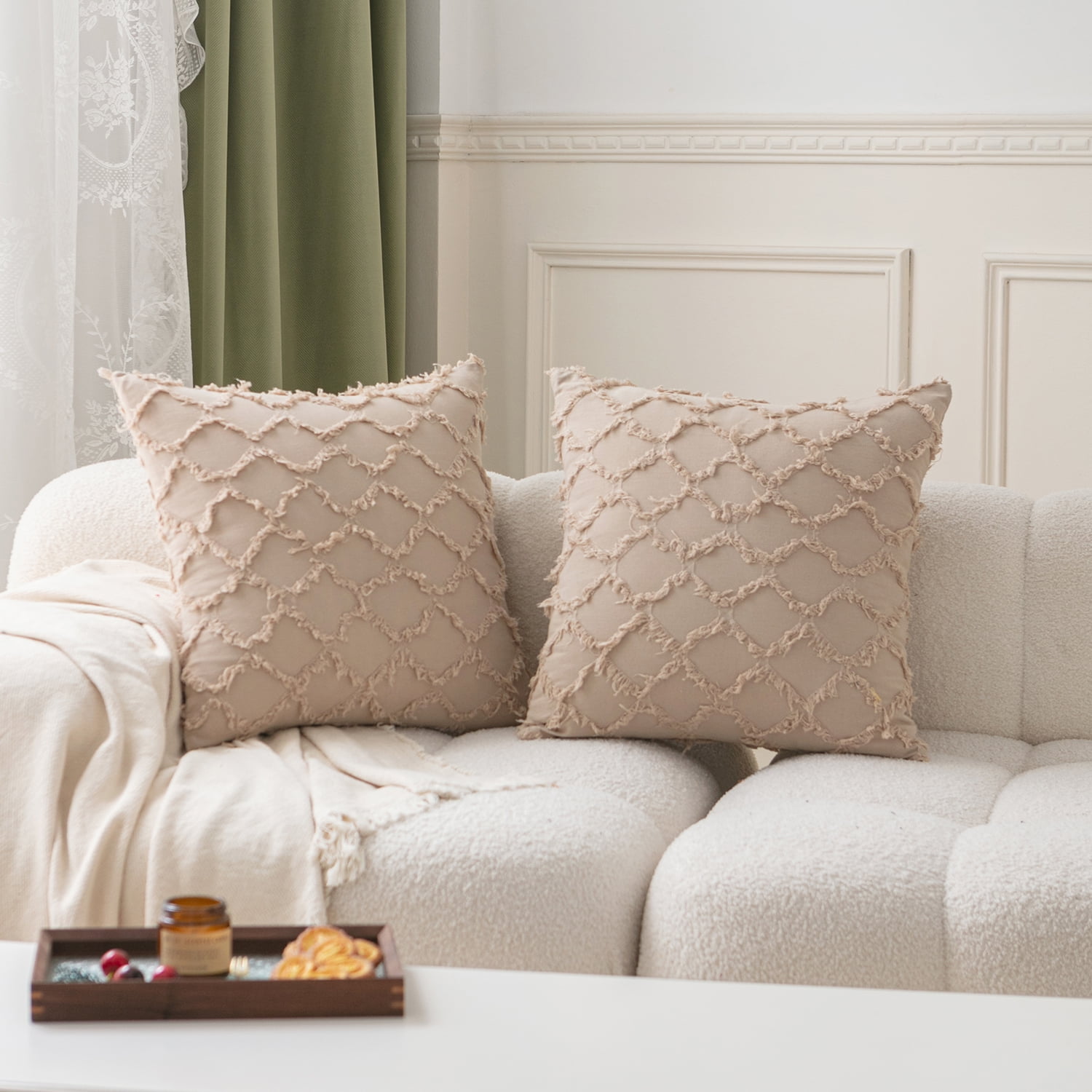 UlikTree Linen Throw Pillow Covers 2 Pack - Cushion Cover for Sofa ...