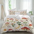 4 Piece Duvet Cover Set Cal king, Red Mushroom Leaf Spring Butterfly ...