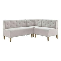 Kingfisher Lane Wood Upholstered Corner Nook Bench in Light Grey ...