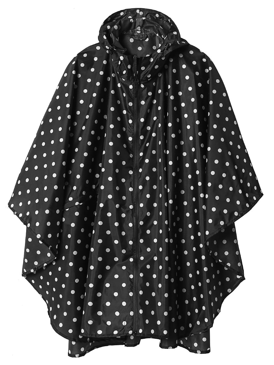 SaphiRose Hooded Rain Poncho Waterproof Raincoat Jacket for Adults with ...