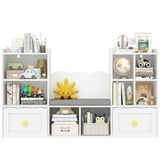 Homfa Kids Bookshelf with Reading Nook, Kids Storage Cabinet with 8 ...