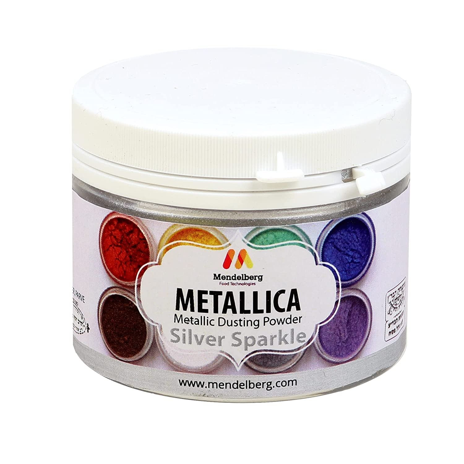 Mendelberg Metallica Food-Color Dusting Powder, Metallic Silver Sparkle ...