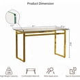 51" Rectangular Tempered Glass Dining Table with Metal Legs, Modern ...