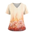 Scrubs for Women Plus Size Floral Print Nurse Uniforms Trendy V-Neck ...