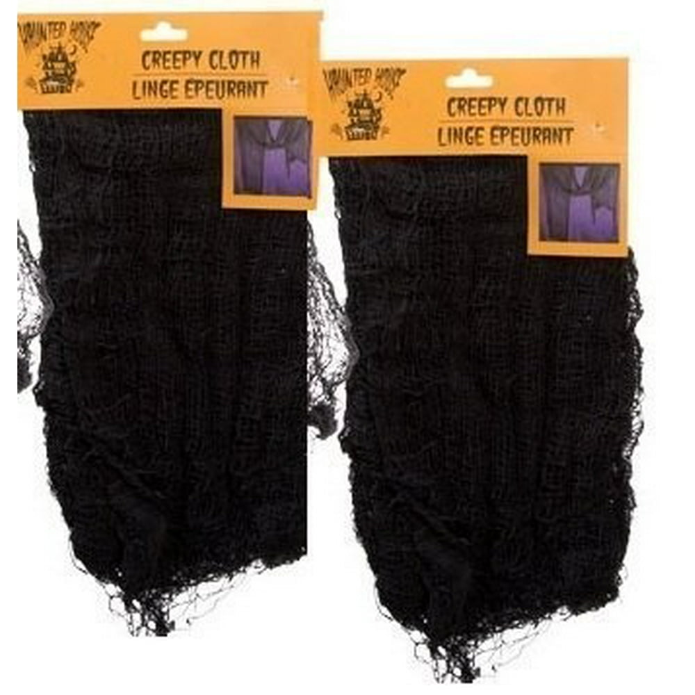 Black Creepy Cloth 30" X 72" - Set of 2 - Creepy Spooky Halloween ...