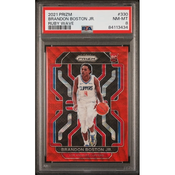 2021 Panini Prizm Brandon Boston JR. #330 Ruby Wave PSA 8 - Walmart.com