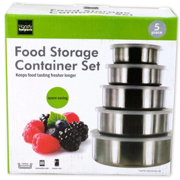 Nesting Metal Food Storage Container Set (Available in a pack of 1 ...