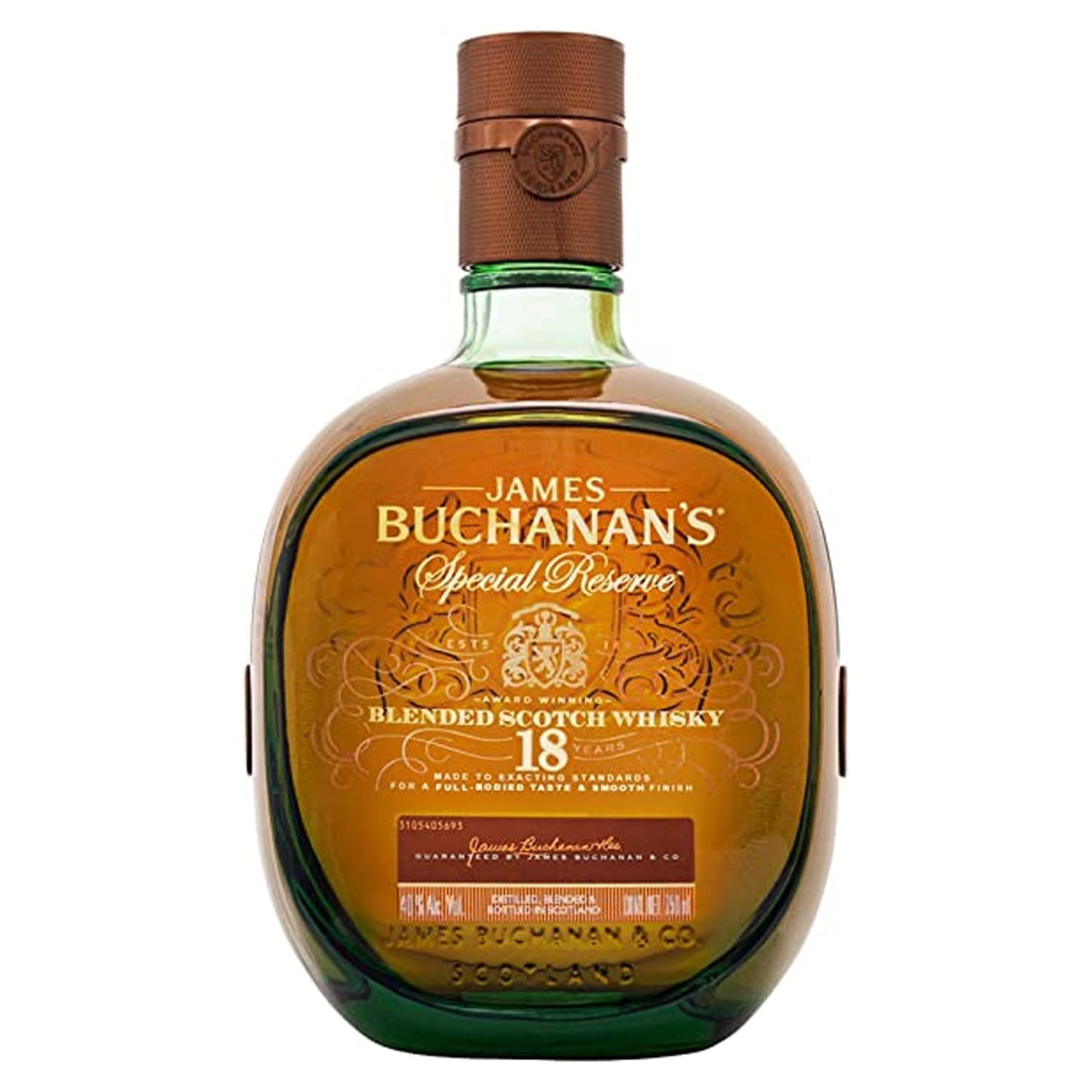 Whisky Buchanans 18 Años Rva Especial 750 ml + 2 Vasos + Veladora ...