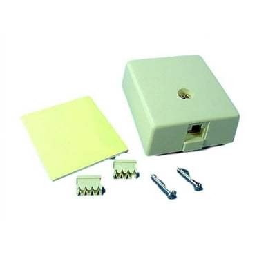 Leviton White 6-Wire Surface Mount Phone Jack Telephone C2645-W ...