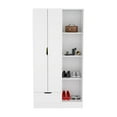 Shunda K 71H" with 1-Drawer and 4-Tier Open Shelves, 2 Doors, White ...