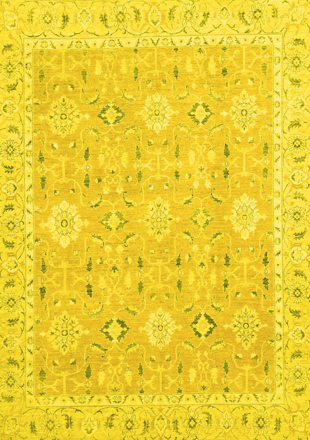 Ahgly Company Machine Washable Indoor Rectangle Abstract Yellow Modern ...