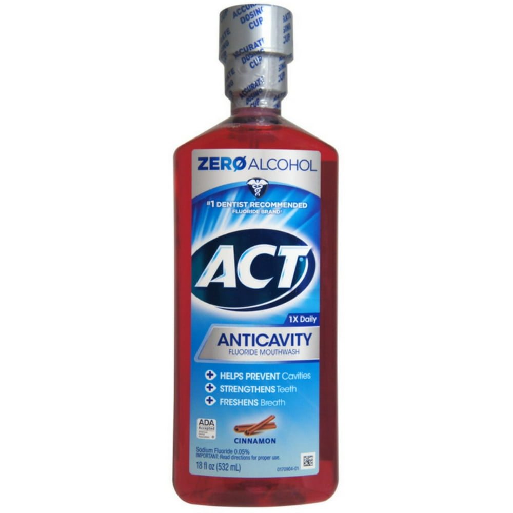 ACT Anticavity Fluoride Rinse Cinnamon 18 oz (Pack of 6) - Walmart.com ...