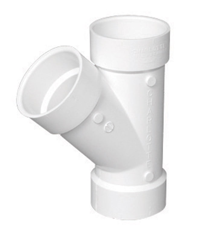 Charlotte PVC006001400HA 4 in. 45 Degree Wye PVC Pipe - Walmart.com