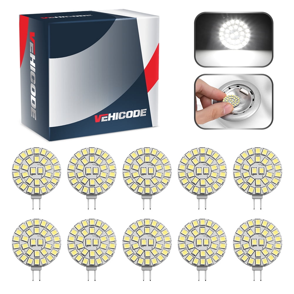 VEHICODE G4 LED Bulb 12V 2.5W Daylight 6000K Bright White 20W Halogen ...