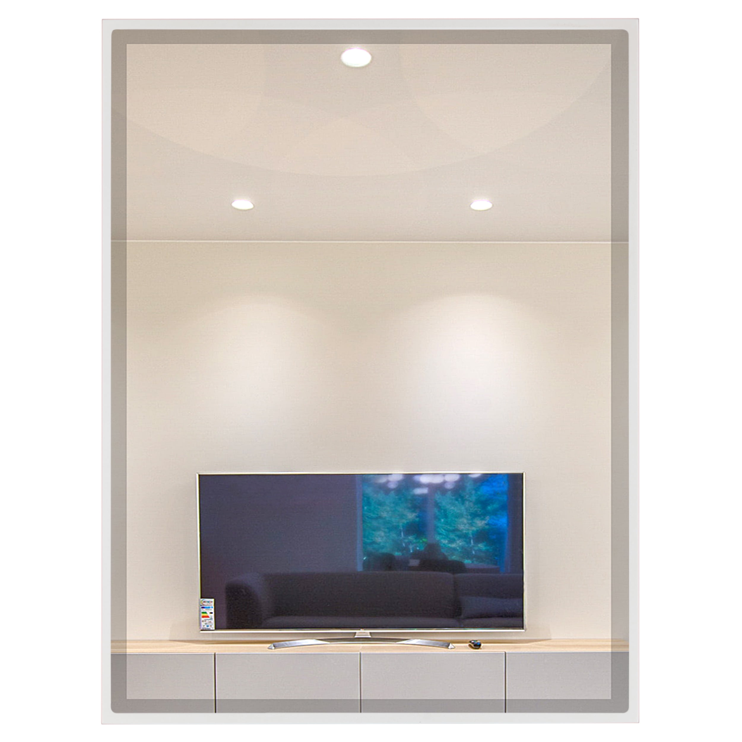 OVALCREST - Singapore Framed Floating Rectangle Mirror - Linen White ...