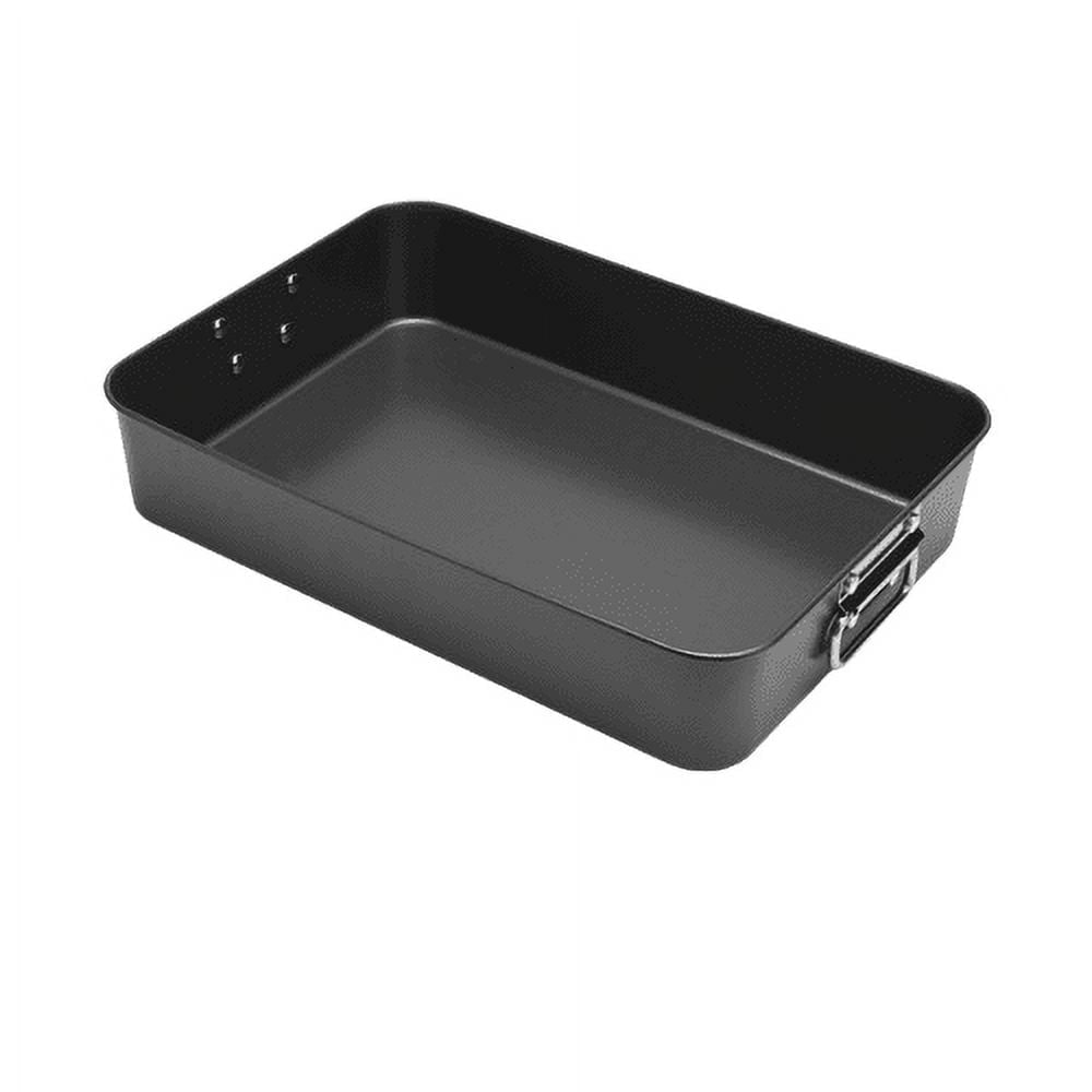 Plato para horno Zhuge de 40,6 x 30,5 x 7,6 cm, color negro, para brownies con asa, rectangular ...