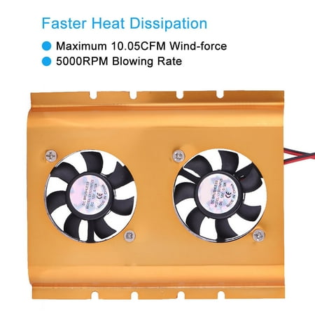 Hard Drive Cooler, Low Noise HDD Heatsink 2 Fans Design 5000RPM Blowing ...