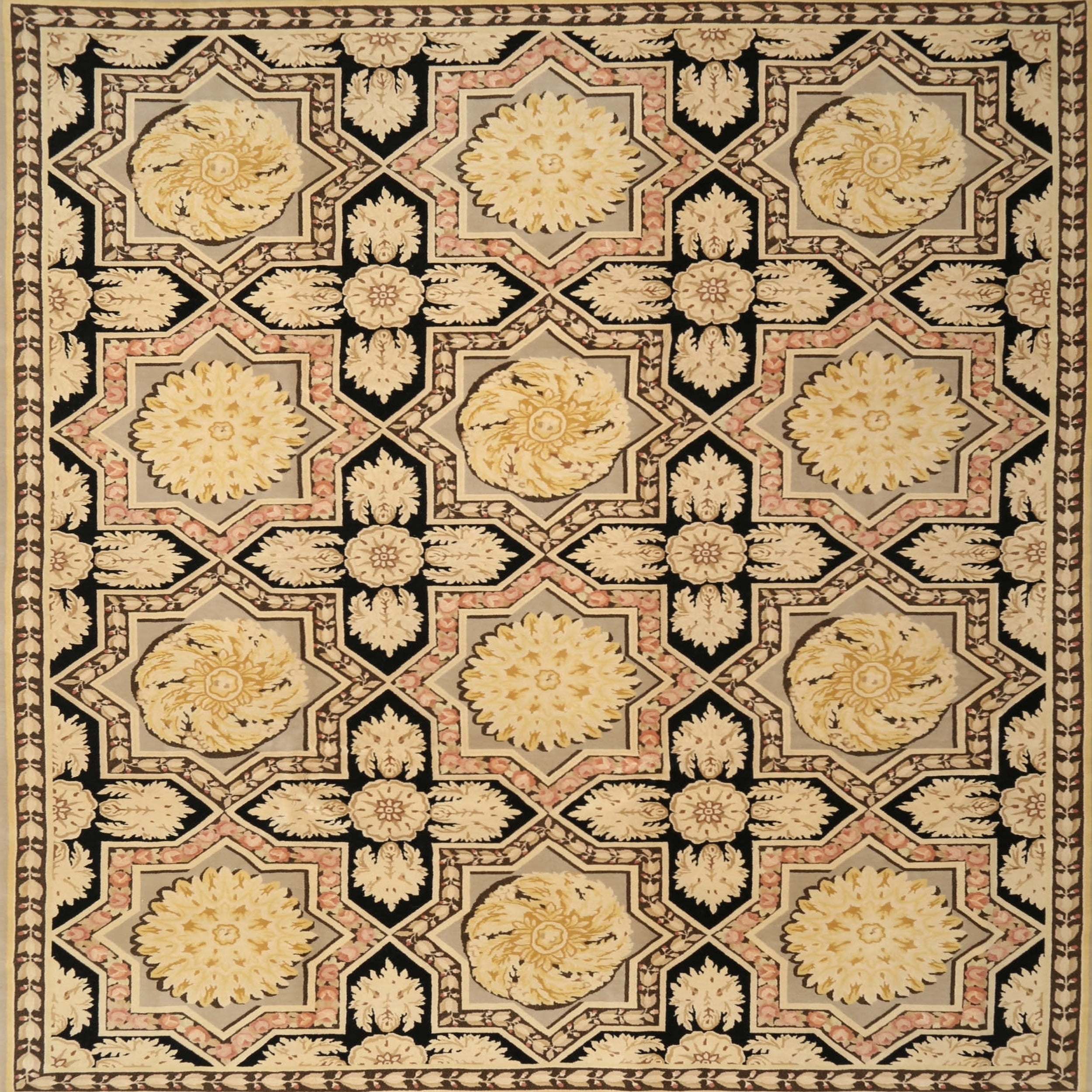 Ahgly Company Indoor Square Traditional Sienna Brown Persian Area Rugs ...