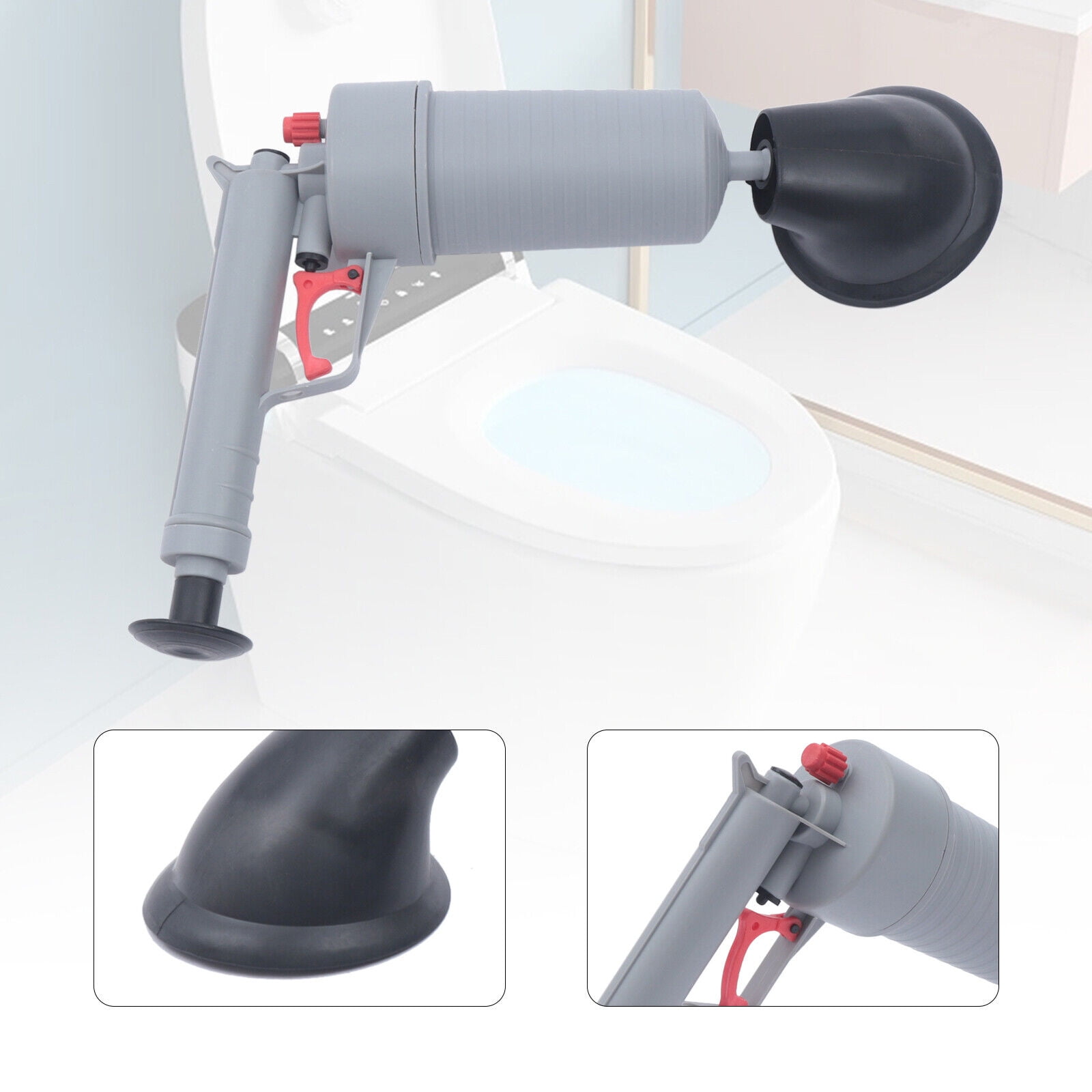 DENEST Manual High Pressure Toilet Dredge Plug Air Drain Plunger Clog ...