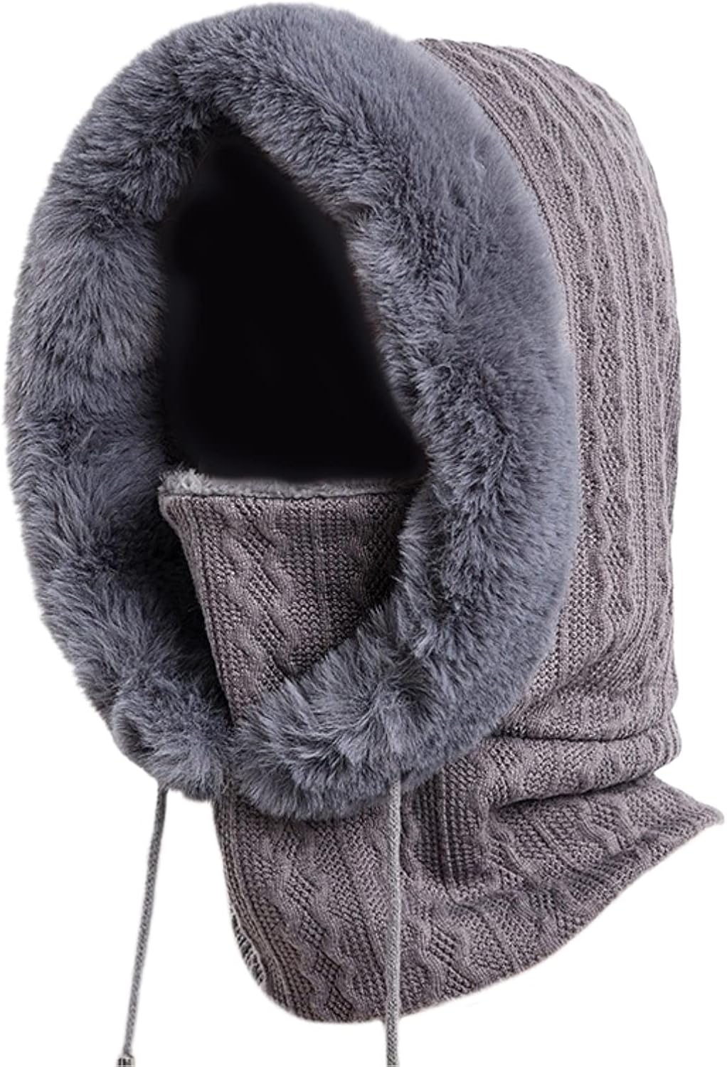 fuzhong-Zsedurt Winter Balaclava Hats for Women S ki Warm Thick Fluff ...