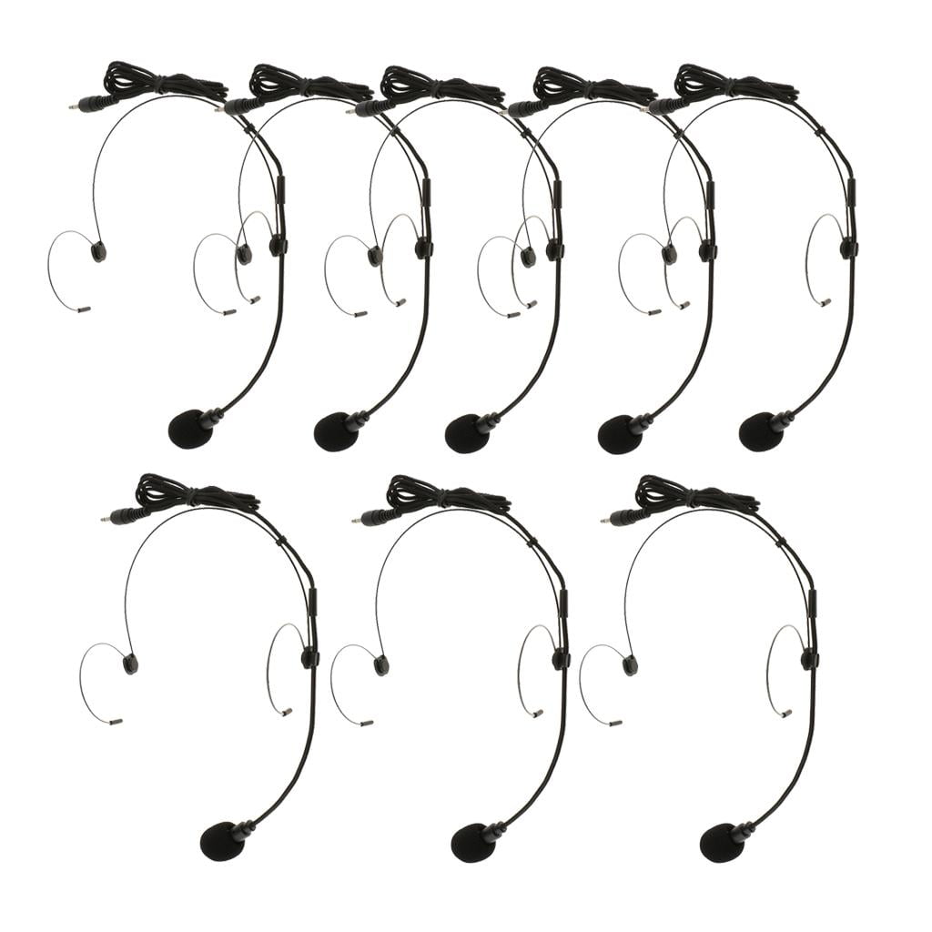 8x Micrófono de Diadema profesion 4 piezas 3,5 Mm con Doble para Oreja ...