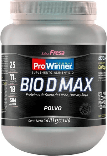 Suplemento BIO D MAX Polvo Sabor Fresa (500 Gr) ProWinner PW-1244 ...