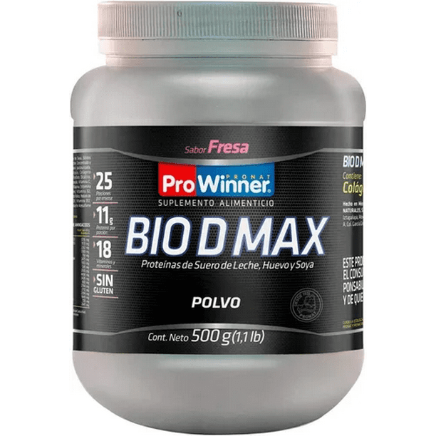 Suplemento BIO D MAX Polvo Sabor Fresa (500 Gr) ProWinner PW-1244 ...