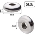 100pcs Flat Disc Spacer Beads Stainless Steel Round Rondelle Loose Bead ...