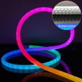GIPOYENT Braided Silicone Neon Rope Lights 9.84ft, 360° Glow RGB LED ...