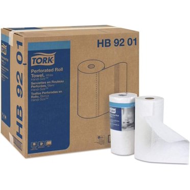Tork Handi-Size Perforated Kitchen Roll Towel, 2-Ply, 11 x 6.75, White ...