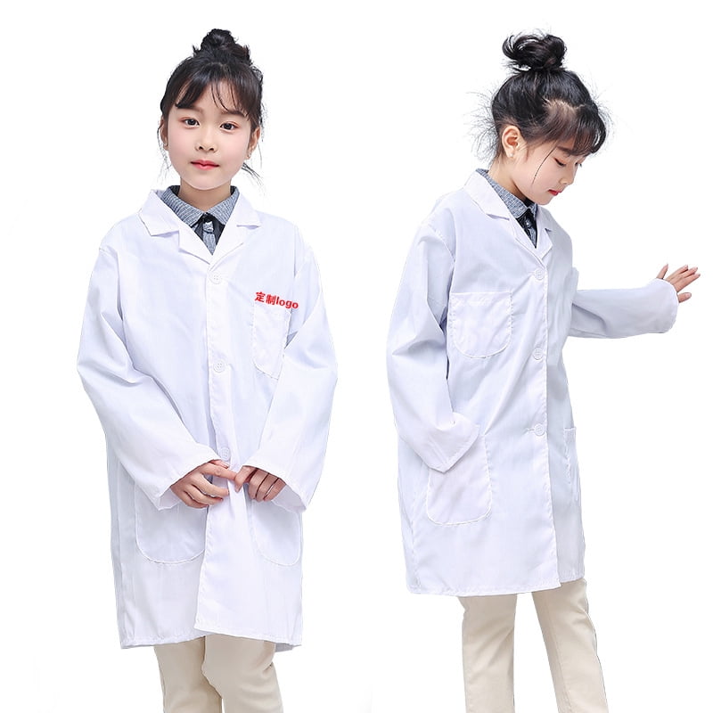 Bata de laboratorio blanca para niños, manga larga, traje de actuación ...