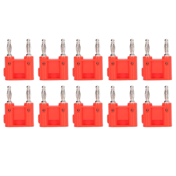 10Pcs 2 Way Banana Plug Brass PE Double Banana Socket for Electronic ...