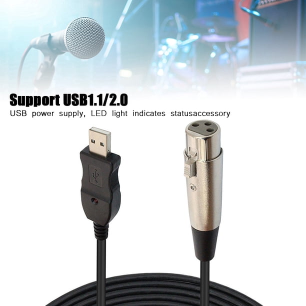 Cable de Micrófono USB, USB A XLR Convertidor de cable de cable De ...