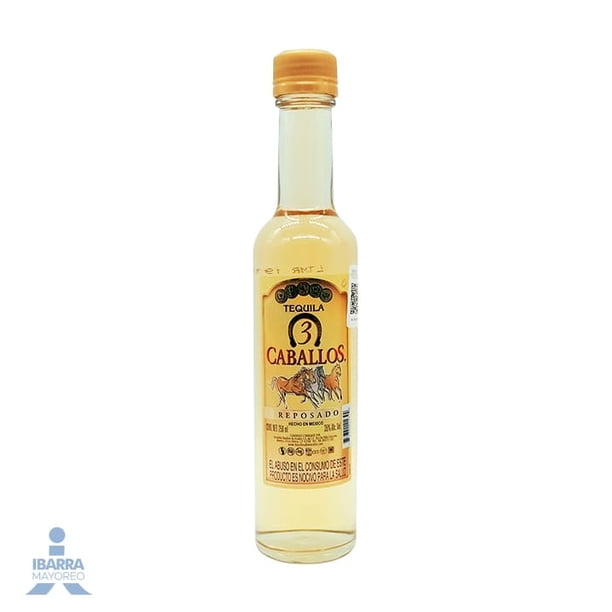 Tequila 3 Caballos Reposado 250ml | Bodega Aurrera en línea