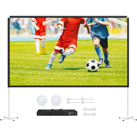 Projector Screen with Stand, 120 inch Outdoor Indoor Projector Screen ...