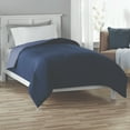 Mainstays Reversible Microfiber Comforter, Navy, Twin/Twin XL, Adult ...