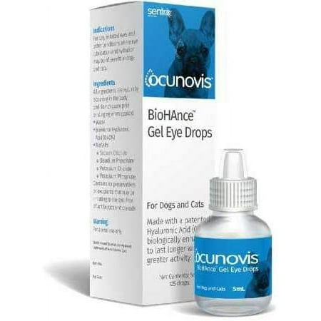 Sentrx Ocunovis gel Eye Drops for Dogs cats, Eye Lube for Dogs Allergy ...
