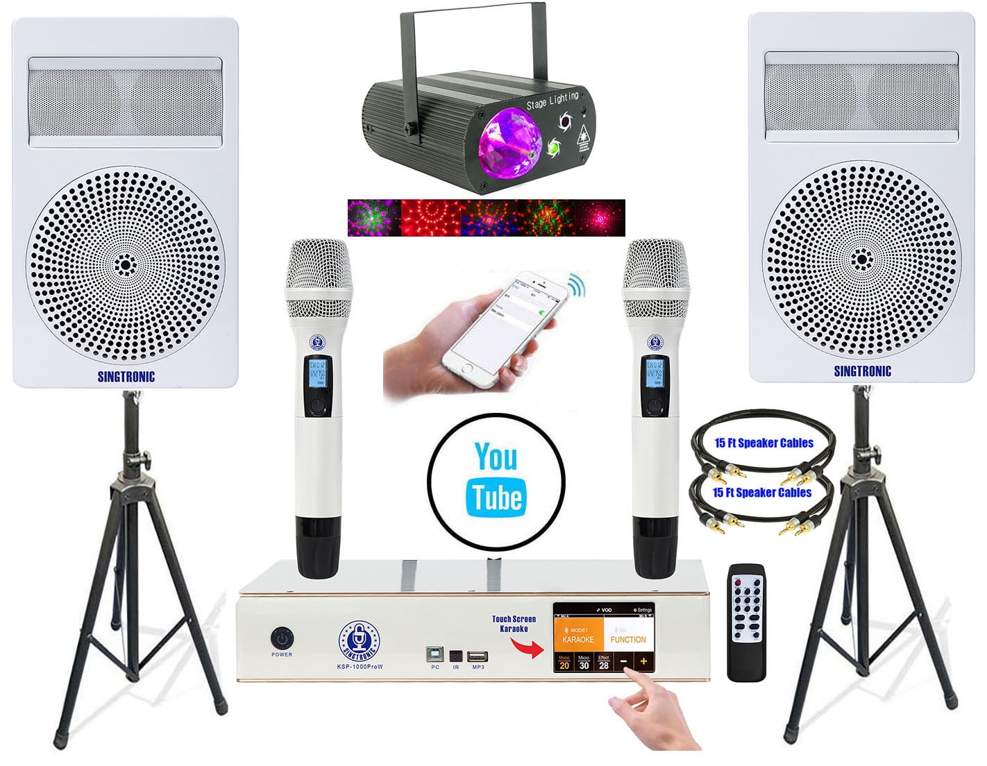 SINGTRONIC Professional 2000 WATTS Complete Karaoke System Package Free ...